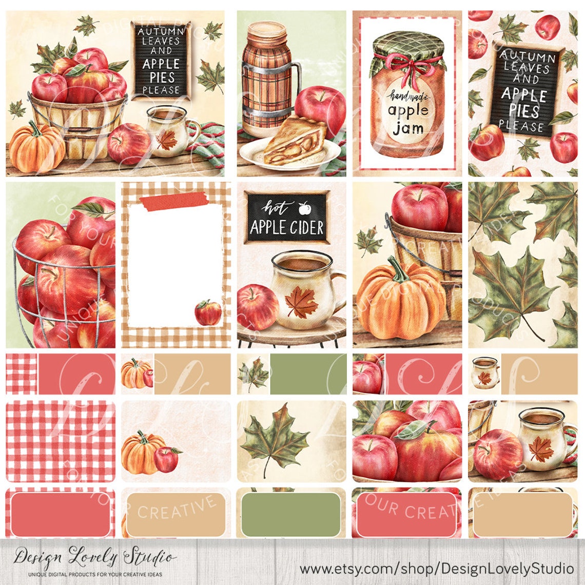 FALL Planner Stickers, Printable Planner Stickers, Happy Planner Weekly ...