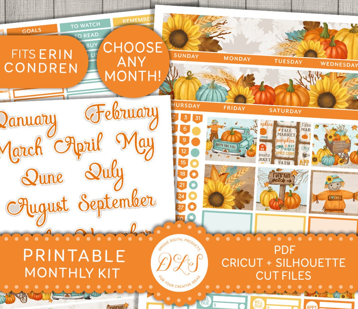 Fall Monthly Kit Printable September Monthly Printable Kit - Etsy