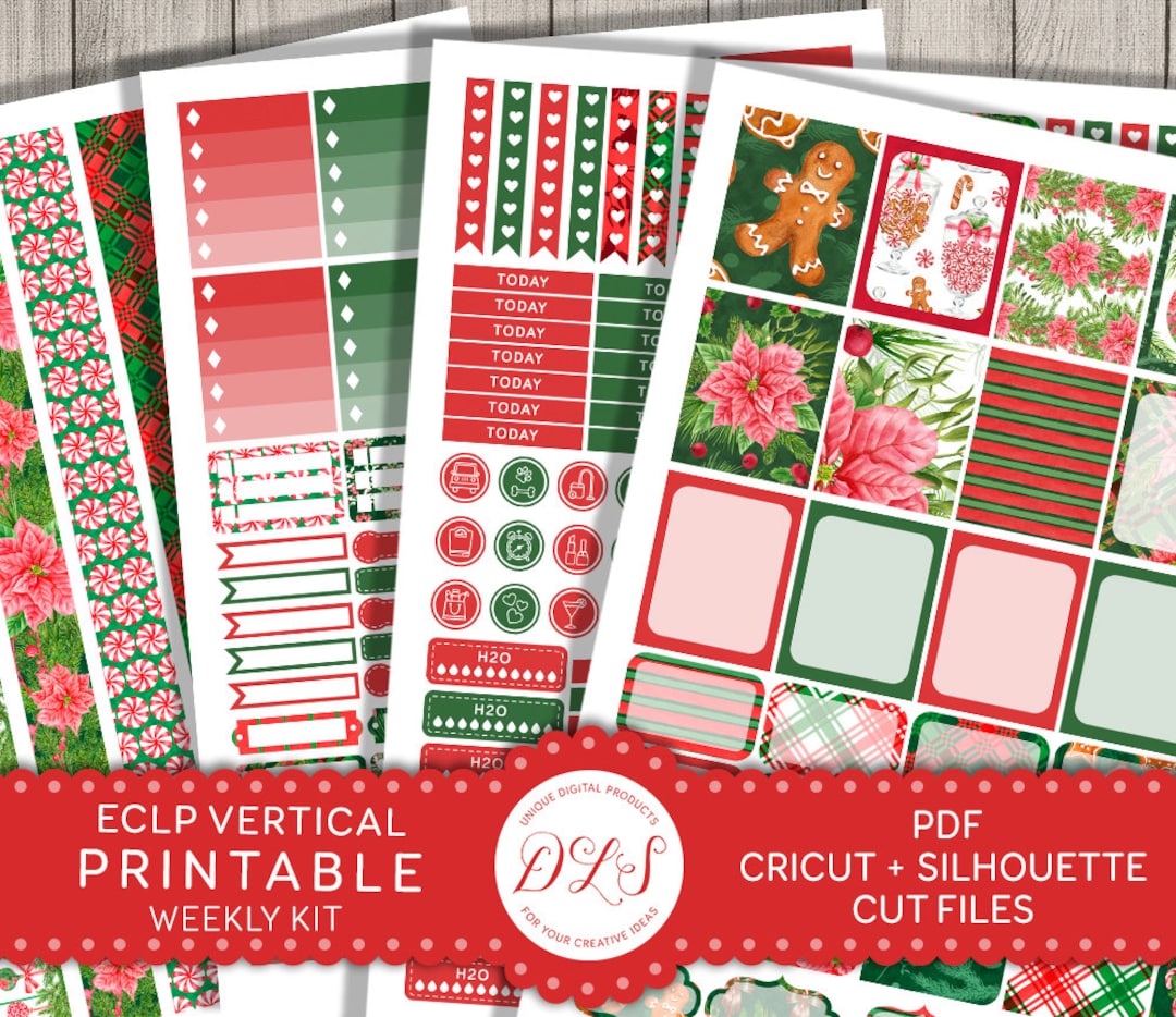 Printable Christmas Planner Stickers Fits Erin Condren Vertical Planner ...