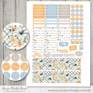Printable NOVEMBER Monthly Stickers Kit, Happy Planner Monthly Planner ...