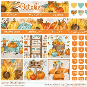Printable October Monthly Kit, Big Happy Planner October Stickers Kit ...