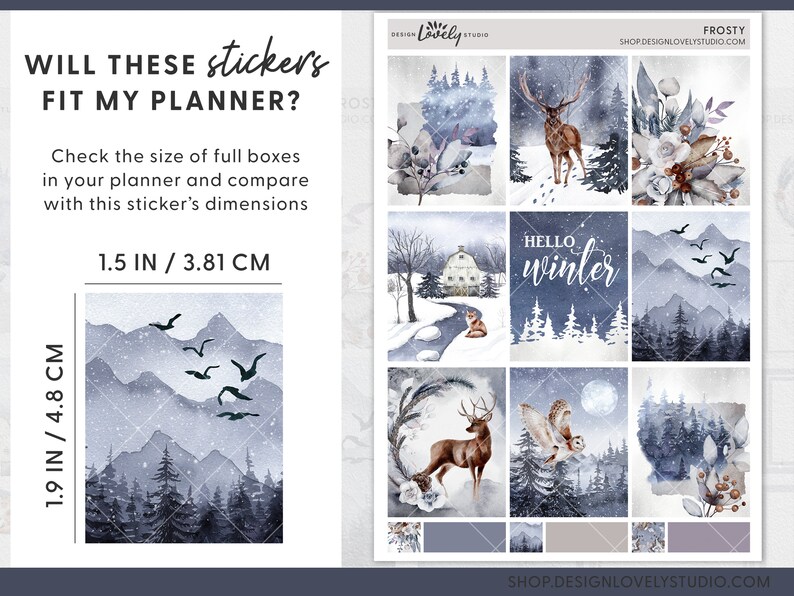 Winter Stickers Kit, Printable Planner Stickers, December Planner ...
