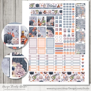 October Planner Stickers, October Monthly Kit, Mini Happy Planner ...