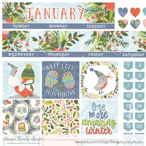 Happy Planner January Monthly Kit, January Monthly Planner Stickers ...