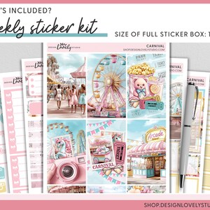 Carnival Printable Planner Stickers Bundle, Monthly, Weekly, and ...