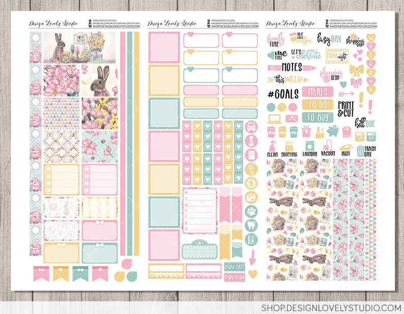 Printable EASTER Planner Stickers, Hobonichi Weeks Planner Stickers ...