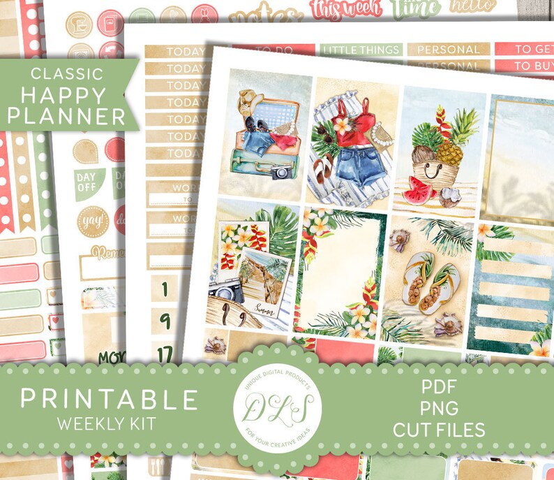 Printable Weekly Stickers Kit Happy Planner Printable - Etsy Hong Kong