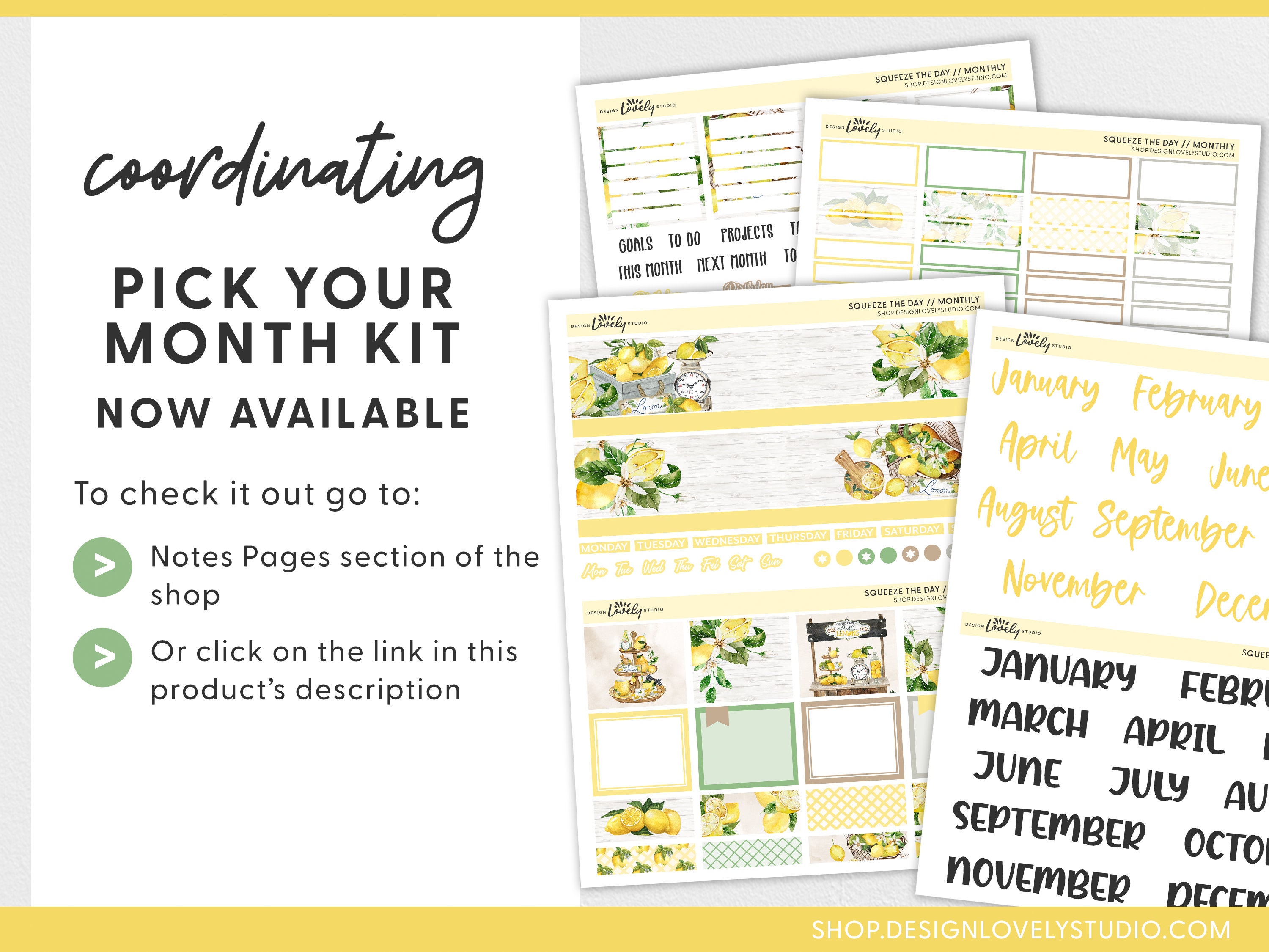 Notes Page Sticker Kit Printable Planner Stickers Monthly - Etsy