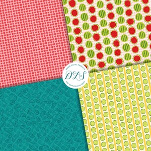 Summer Digital Paper Pack: "tutti Frutti" Tropical Fruits Background ...