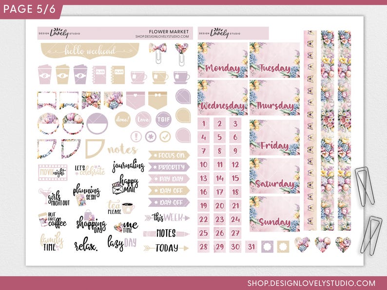 Printable Spring Planner Stickers, Happy Planner Weekly Sticker Kit ...