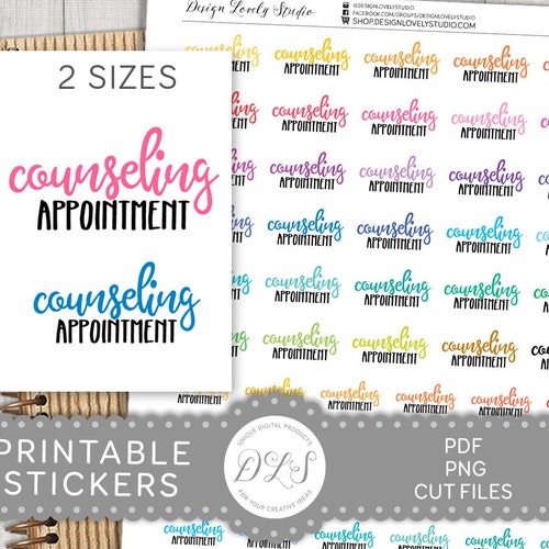 COUNSELING APPOINTMENT Planner Stickers Printable Planner - Etsy