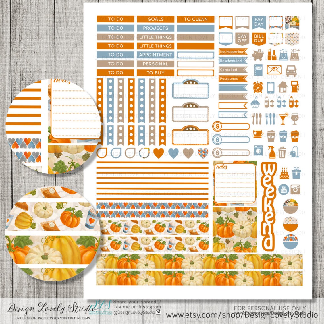 October Mini Happy Planner Kit Fall Mini Happy Planner - Etsy