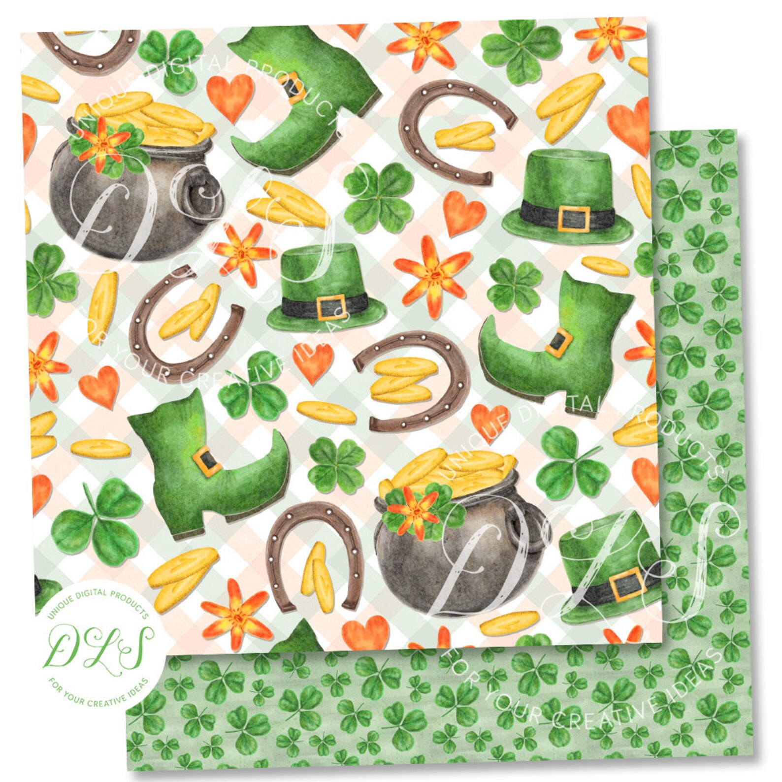 St Patricks Day Digital Paper St Pattys Day Digital | Etsy