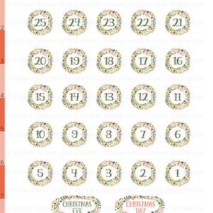 Christmas Countdown Stickers, Holiday Countdown Stickers, Printable ...