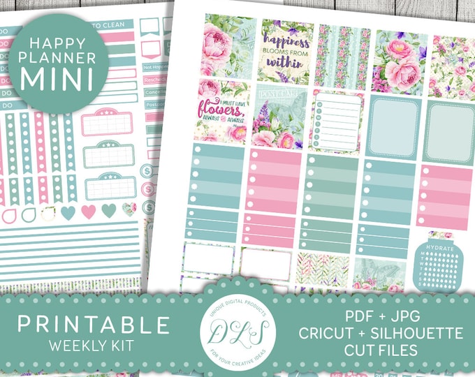 Printable Mini Happy Planner Weekly Kit Spring Planner - Etsy