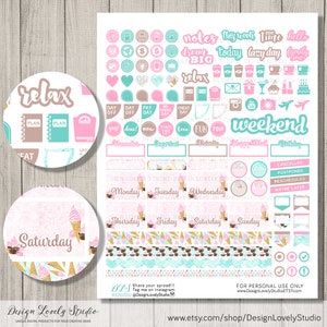 Printable Happy Planner Weekly Stickers Kit, Bakery Planner Stickers ...