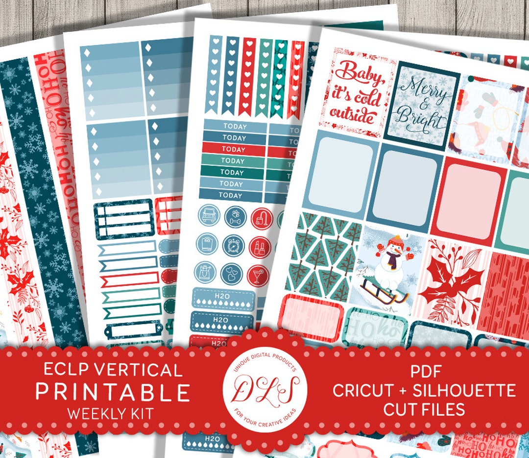 Christmas Planner Stickers Weekly Kit Fits Erin Condren VERTICAL ...