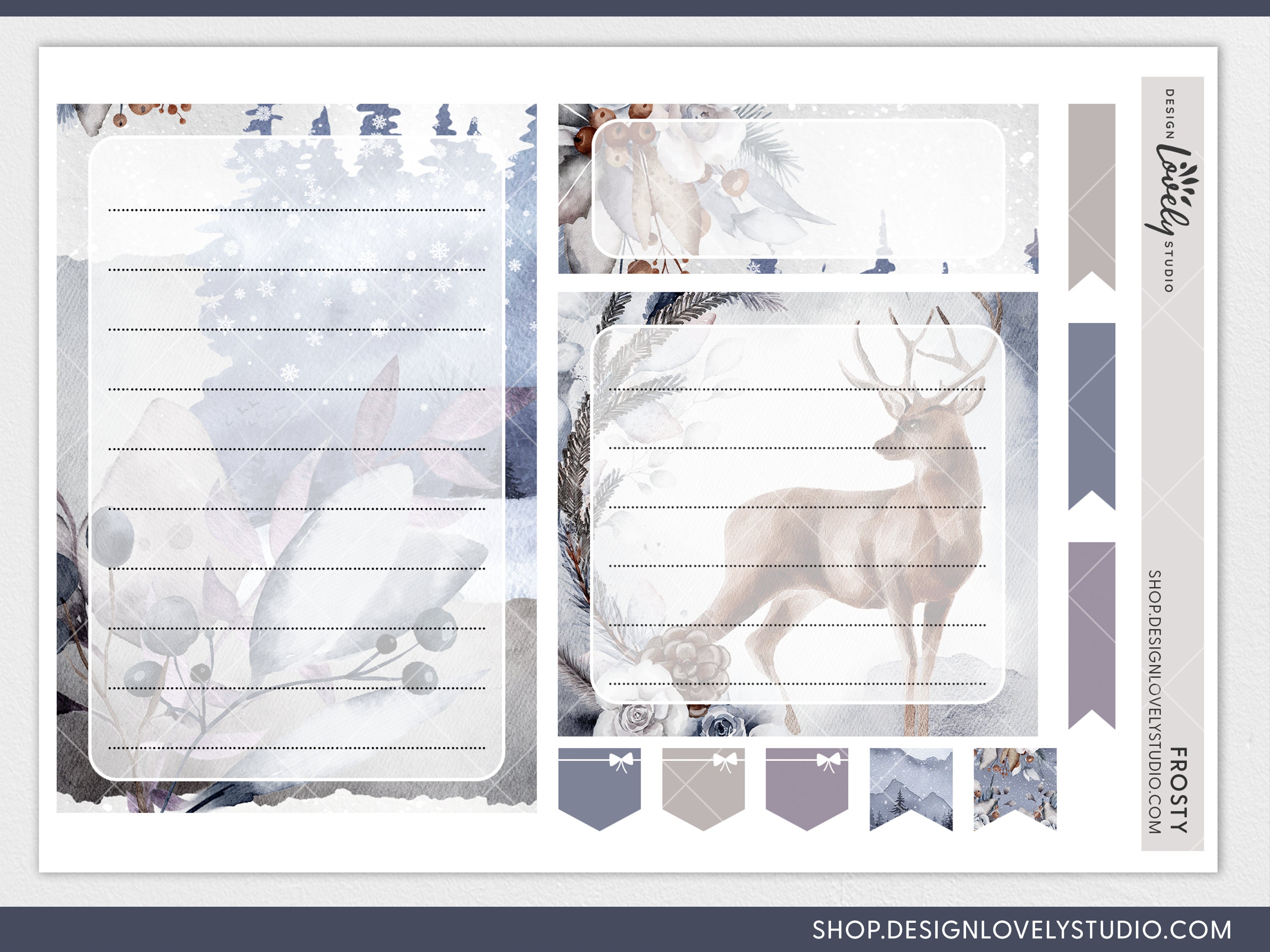 January Notes Page Kit Printable Planner Stickers Monthly - Etsy