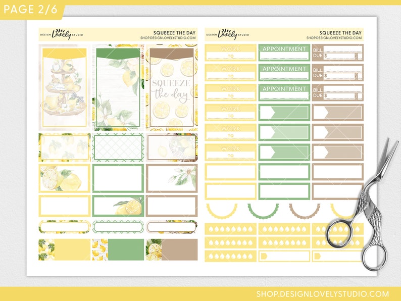 Happy Planner Stickers, Lemon Planner Stickers, Weekly Sticker Kit ...