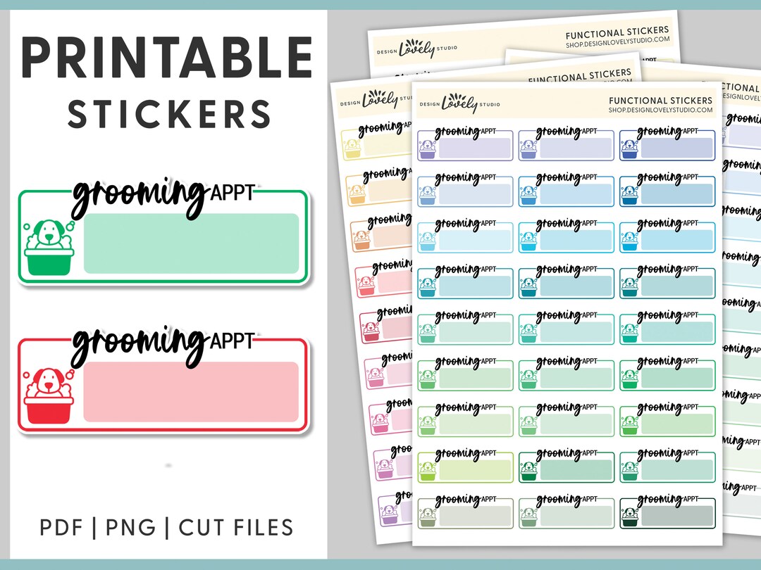 Grooming Appointment Planner Stickers, Dog Grooming Stickers, Pet Care ...
