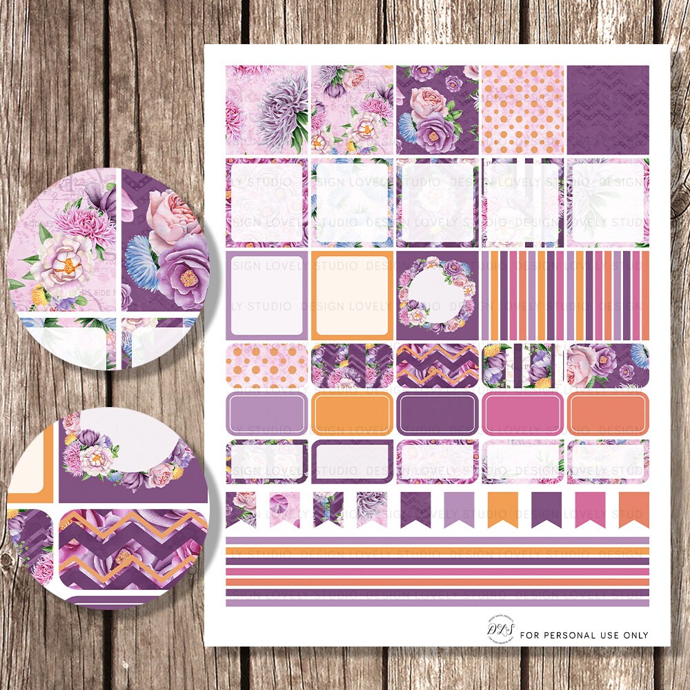 Horizontal Planner Stickers Kit ECLP Horizontal Printable | Etsy