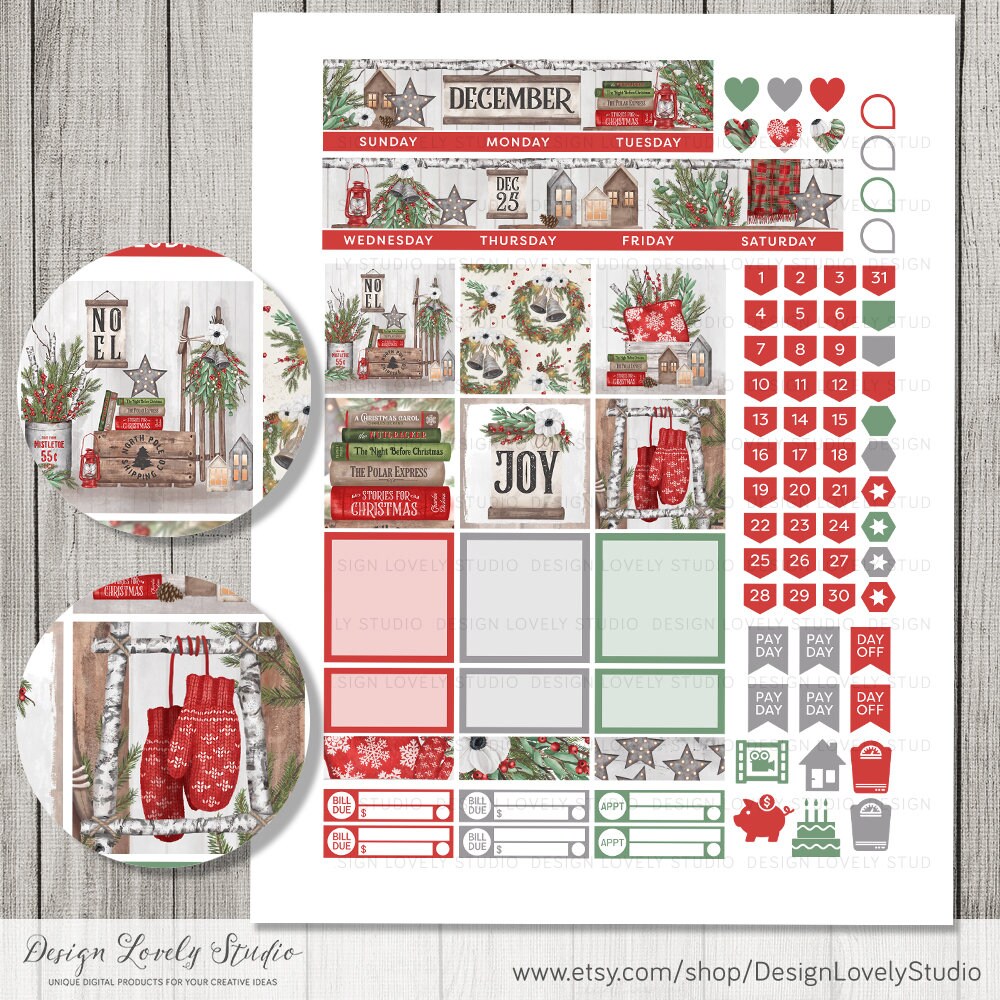 Happy Planner December Monthly Kit Printable December - Etsy