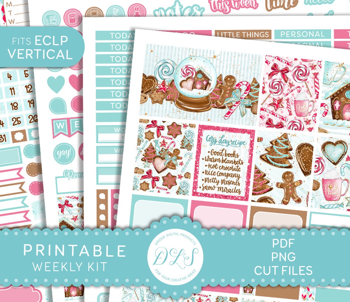 Printable CHRISTMAS Planner Stickers Kit for Erin Condren | Etsy