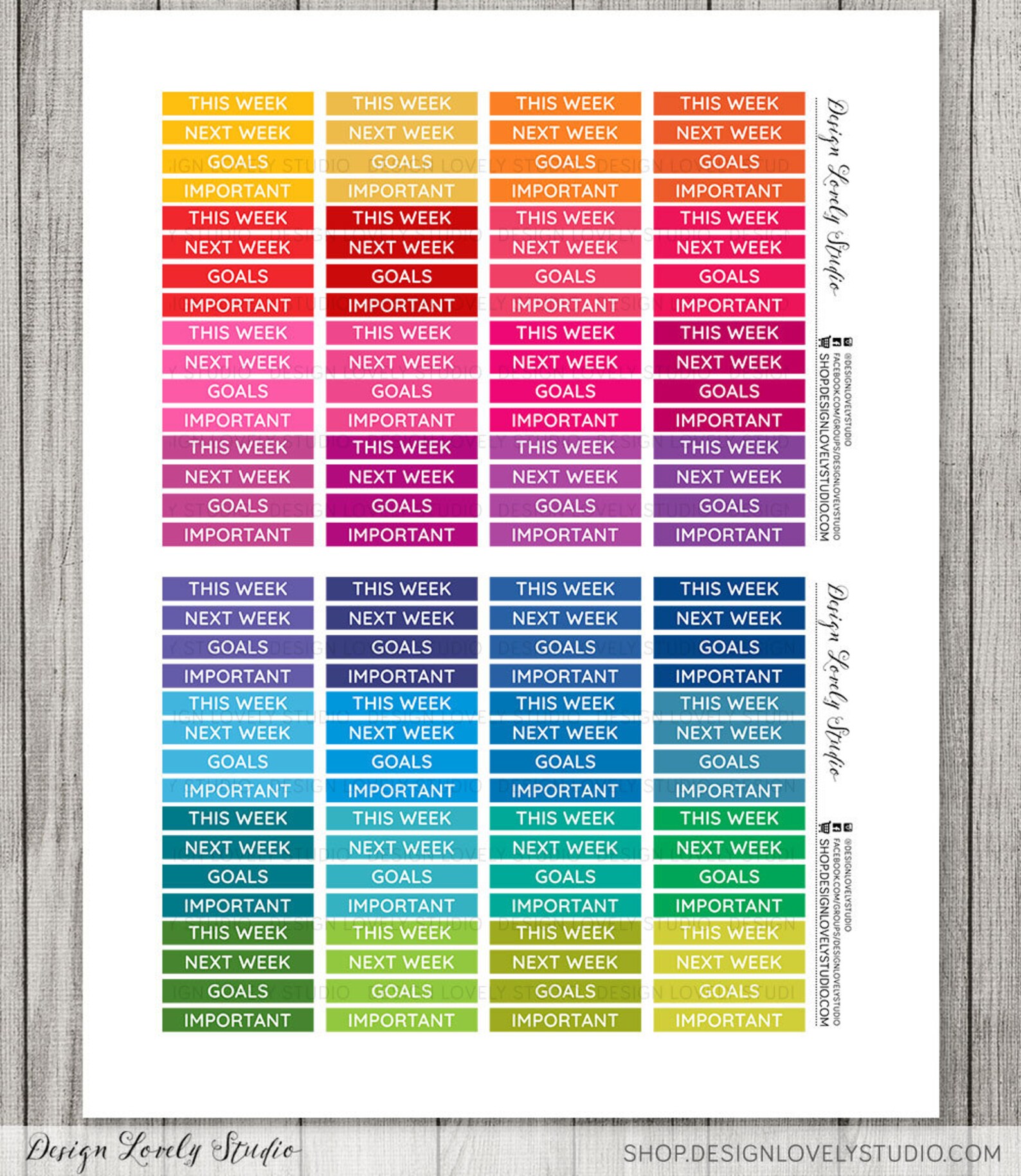 Printable Header Planner Stickers Functional Header Planner | Etsy