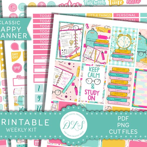 Printable BACK TO SCHOOL Planner Stickers Happy Planner Back - Etsy