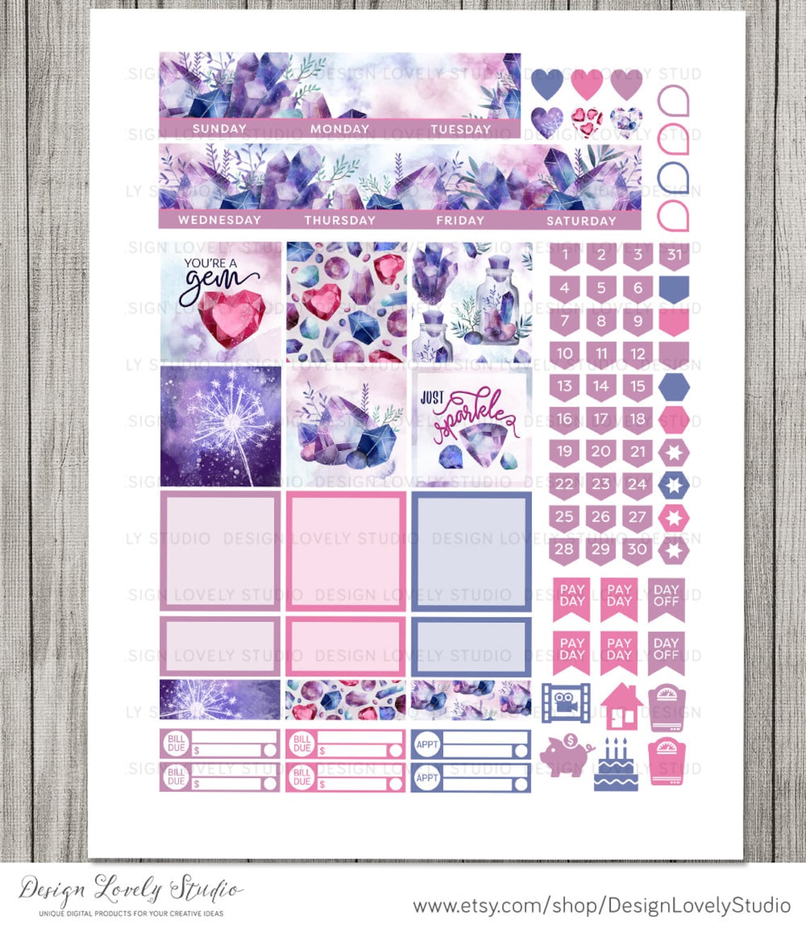 Classic Happy Planner Printable Stickers Monthly Planner | Etsy