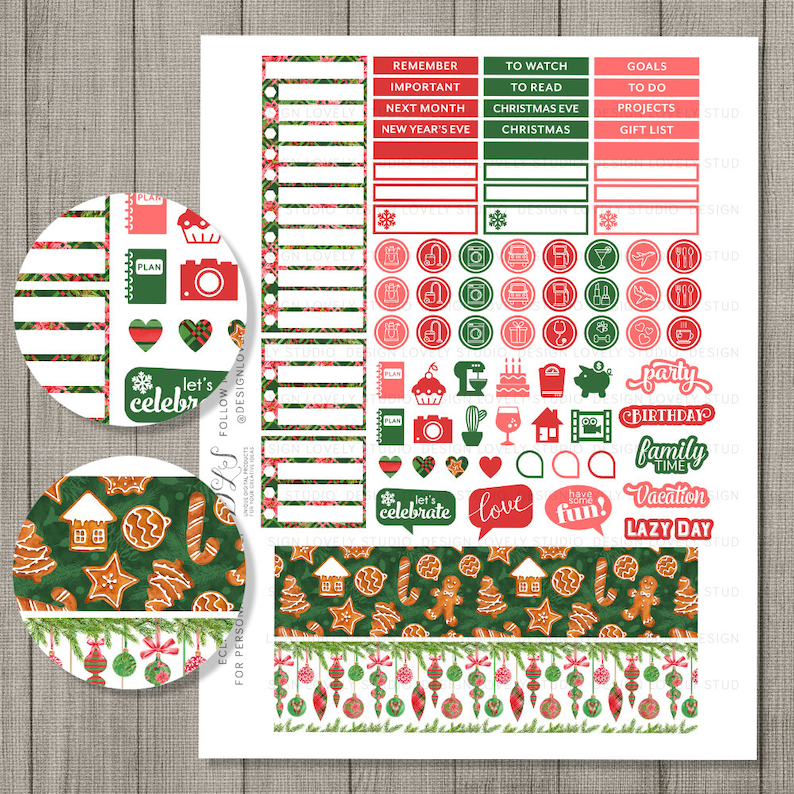 December Monthly Stickers Kit December Monthly Planner | Etsy