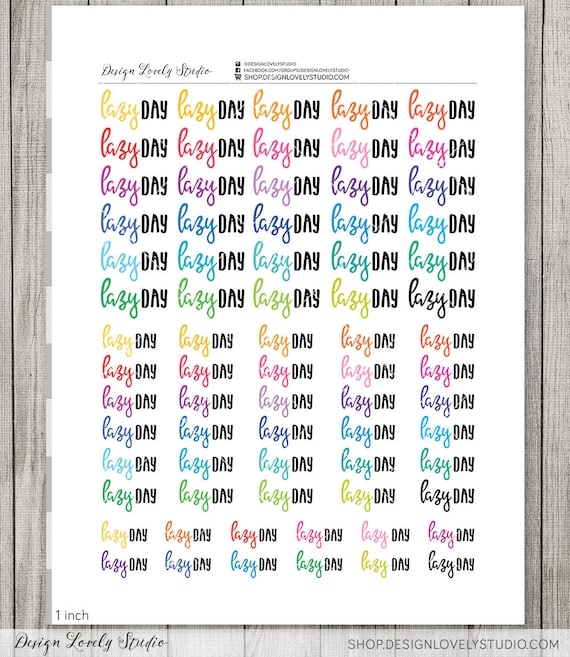 Scrapbooking Stickers Cut file Script trio: day off BUJO Printable ...