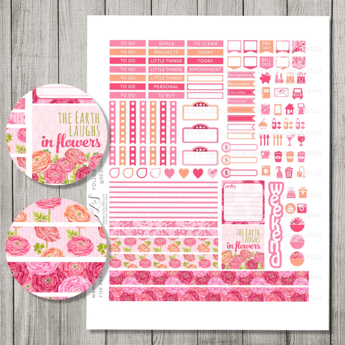 Mini Happy Planner Printable Stickers Mini Happy Kit Weekly | Etsy