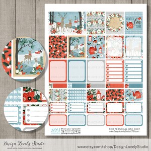 Printable Winter Planner Sticker Kit, Christmas Planner Stickers ...