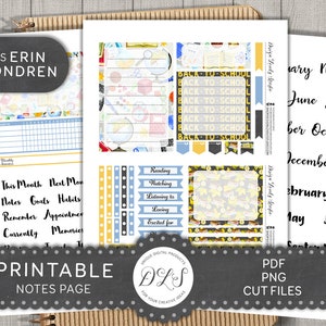 PRINTABLE Back to School Notes Page Stickers, ECLP Notes Page Stickers ...