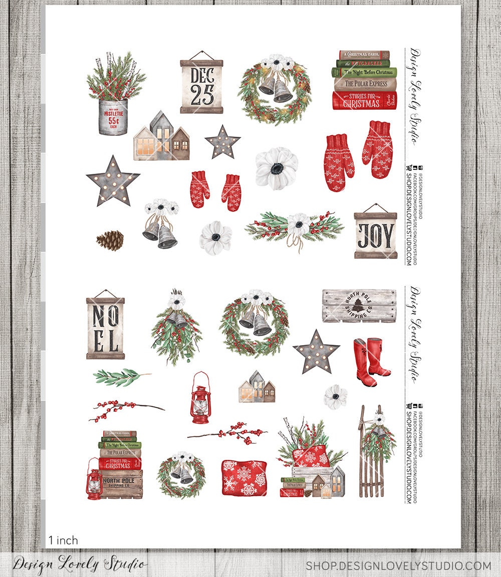 Printable Christmas Planner Stickers Christmas Scrapbook | Etsy