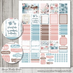 Printable WINTER Planner Stickers, Holiday Planner Stickers, Mini Happy ...