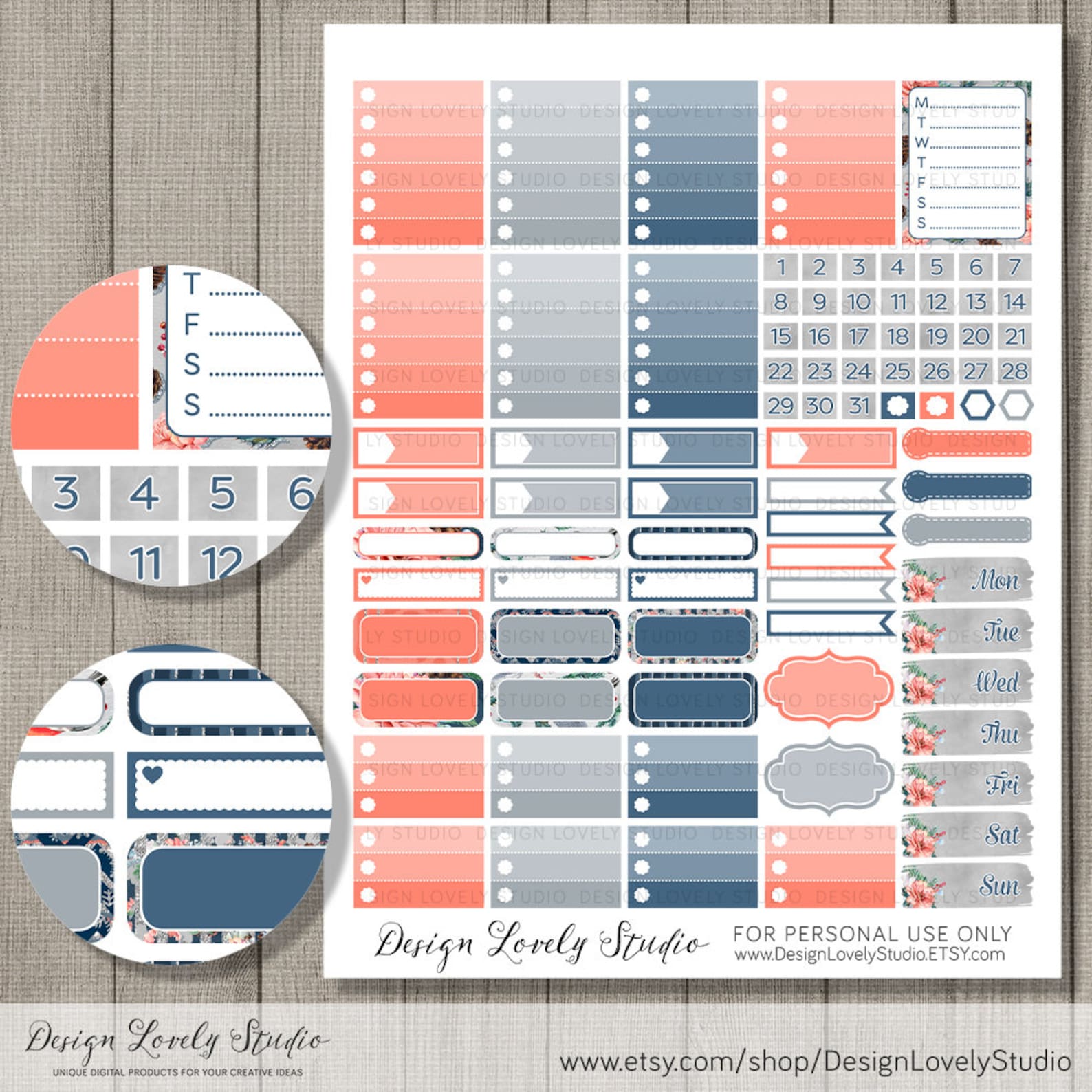 Printable Winter Planner Stickers Winter Weekly Planner | Etsy