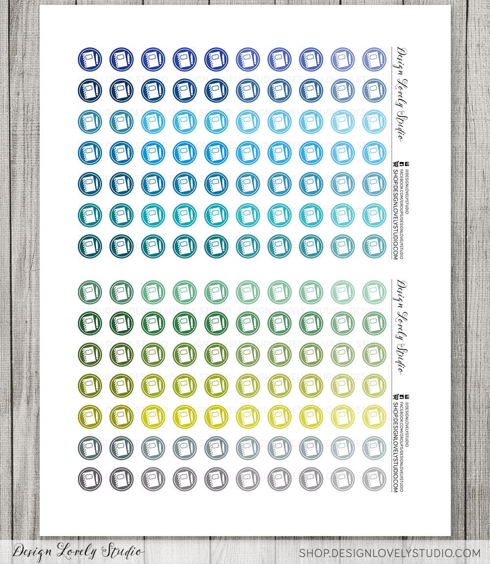 Printable Study Planner Stickers Study Icon Planner Stickers - Etsy