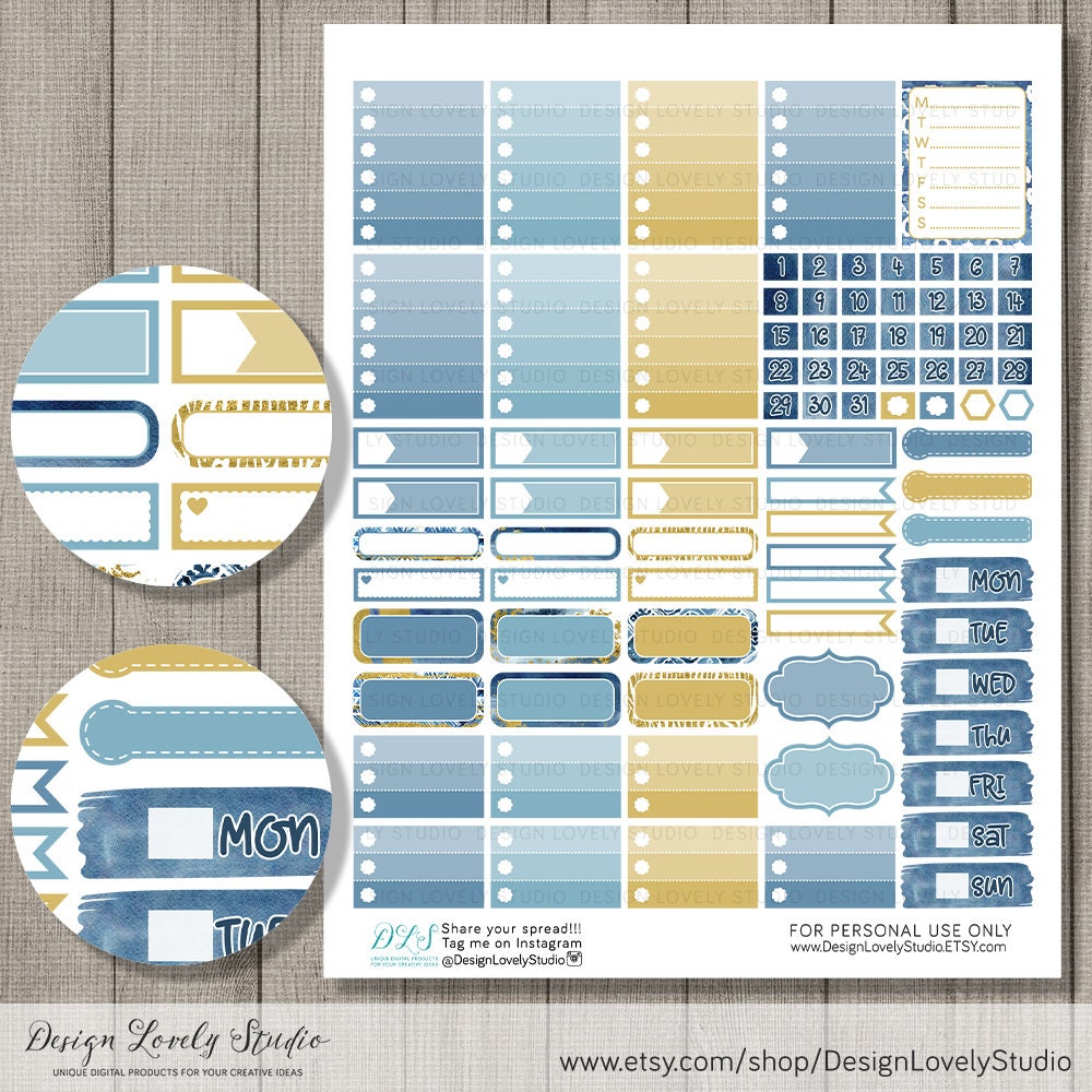 Printable Weekly Planner Kit, Erin Condren Printable Stickers ...