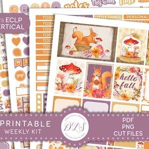 PRINTABLE Fall Planner Stickers Kit, Woodland Planner Stickers, Weekly ...