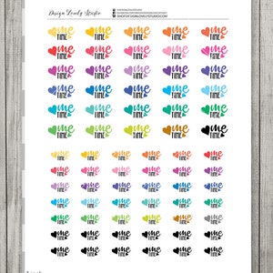 ME TIME Printable Typography Planner Stickers, Script Planner Stickers ...