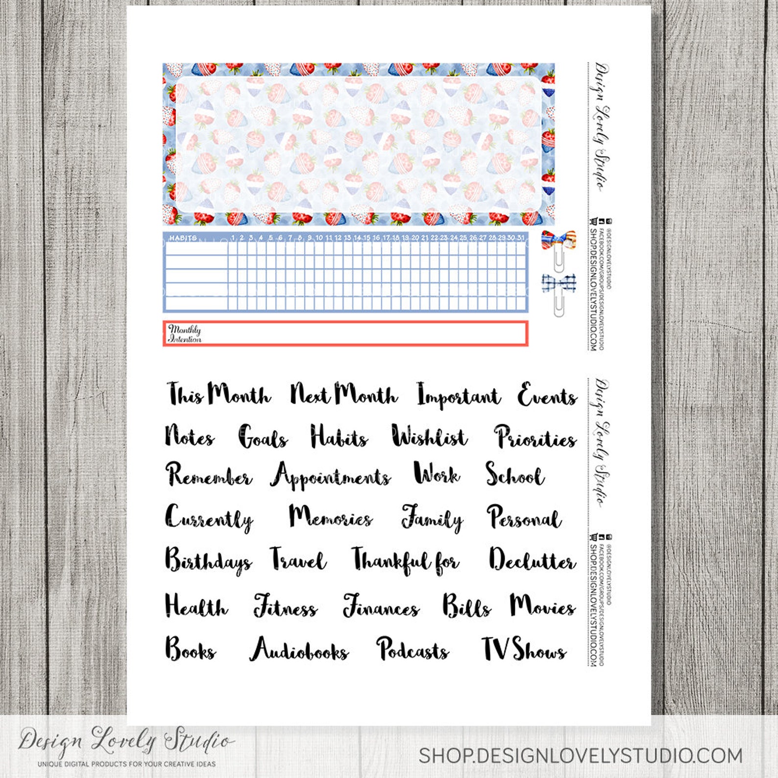 PRINTABLE July Notes Page Stickers Kit Erin Condren July - Etsy
