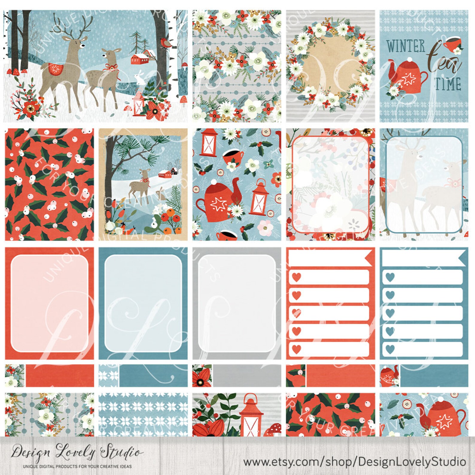 Printable Winter Planner Sticker Kit Christmas Planner | Etsy