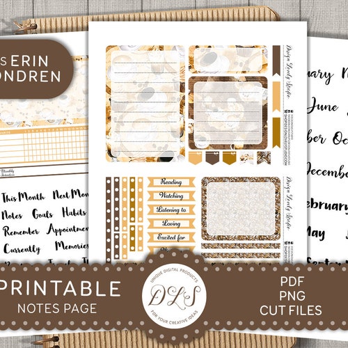 Printable JANUARY Notes Page Stickers January Planner Kit - Etsy
