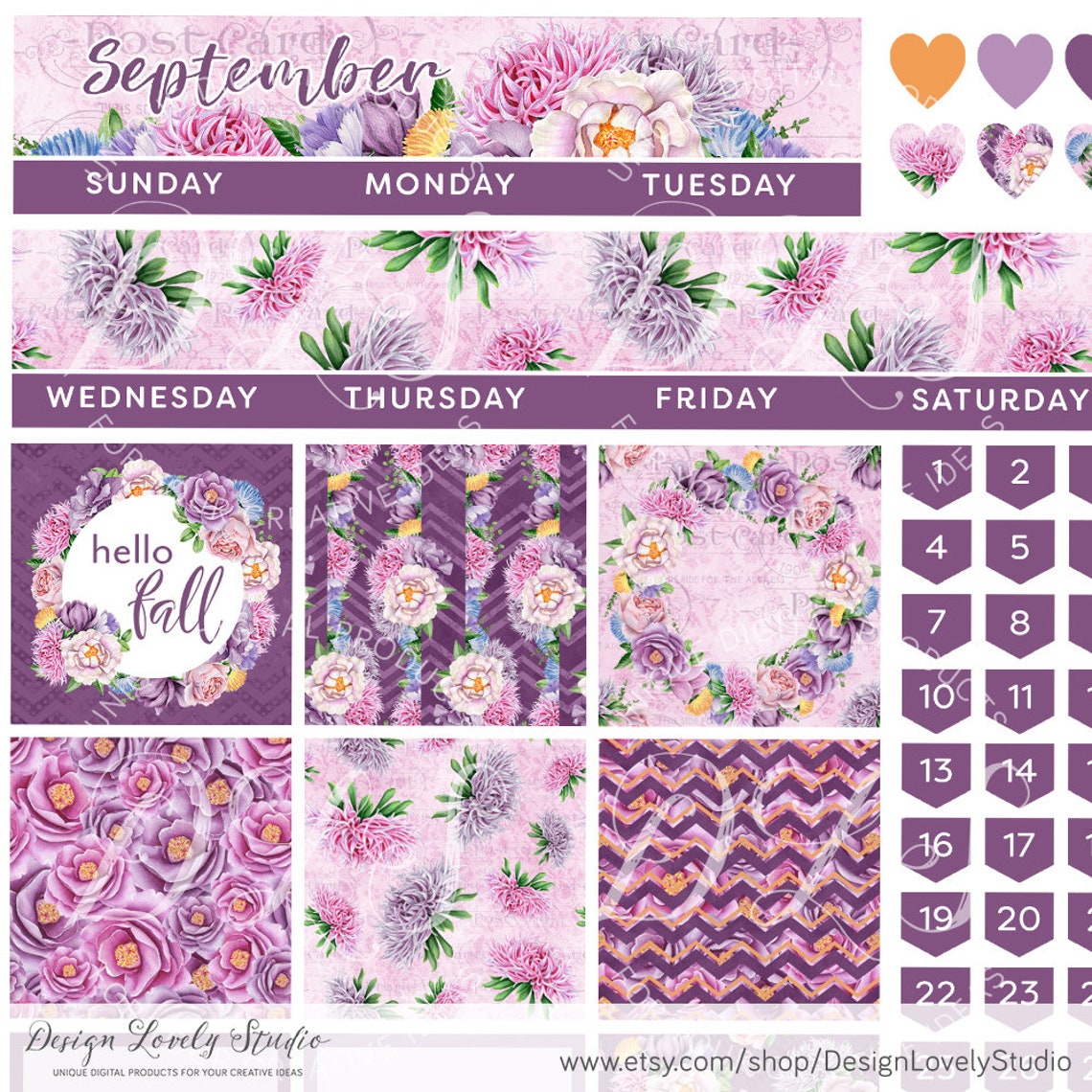 Big Happy Planner September Kit September Monthly Printable | Etsy