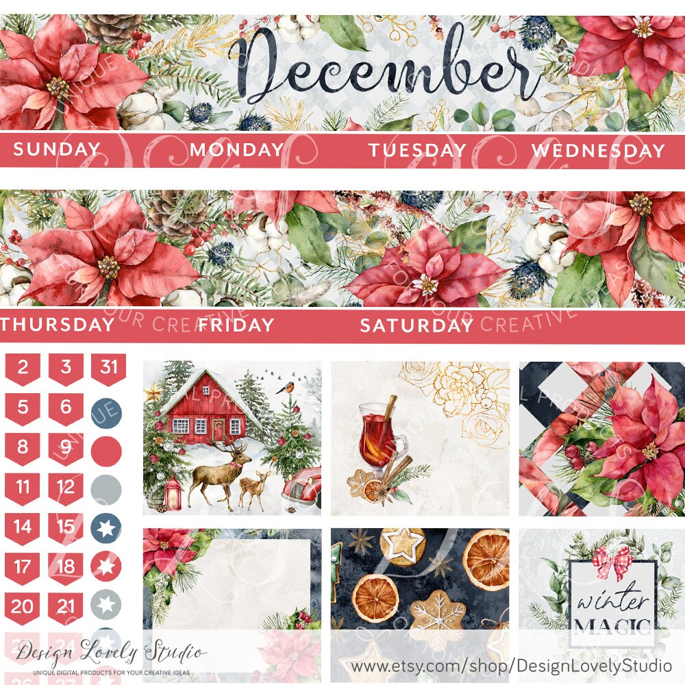 Printable DECEMBER Monthly Kit Fits Erin Condren Life | Etsy
