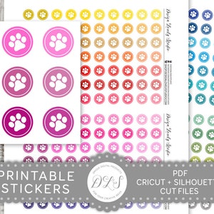 Paw Print Icon Stickers, Pet Planner Stickers, Dog Icon Stickers, Cat ...