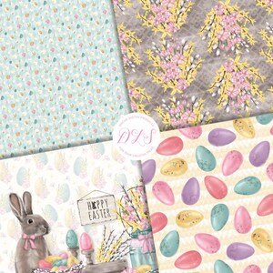 Easter Digital Paper Pack, Easter Digital Background, Bunny Digital ...