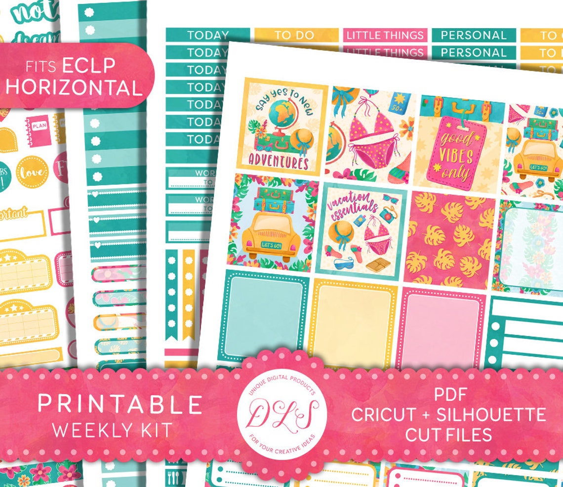 Summer Travel Printable Weekly Kit Printable Planner | Etsy